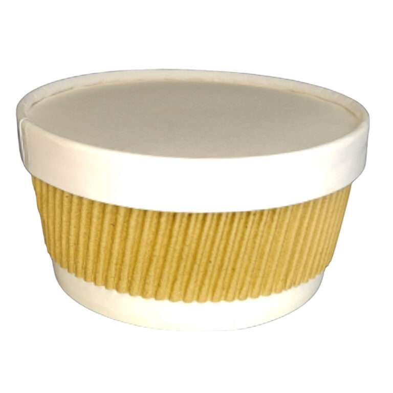 Paper Ripple Round Container with Lid: Takeaway & Catering Supplies