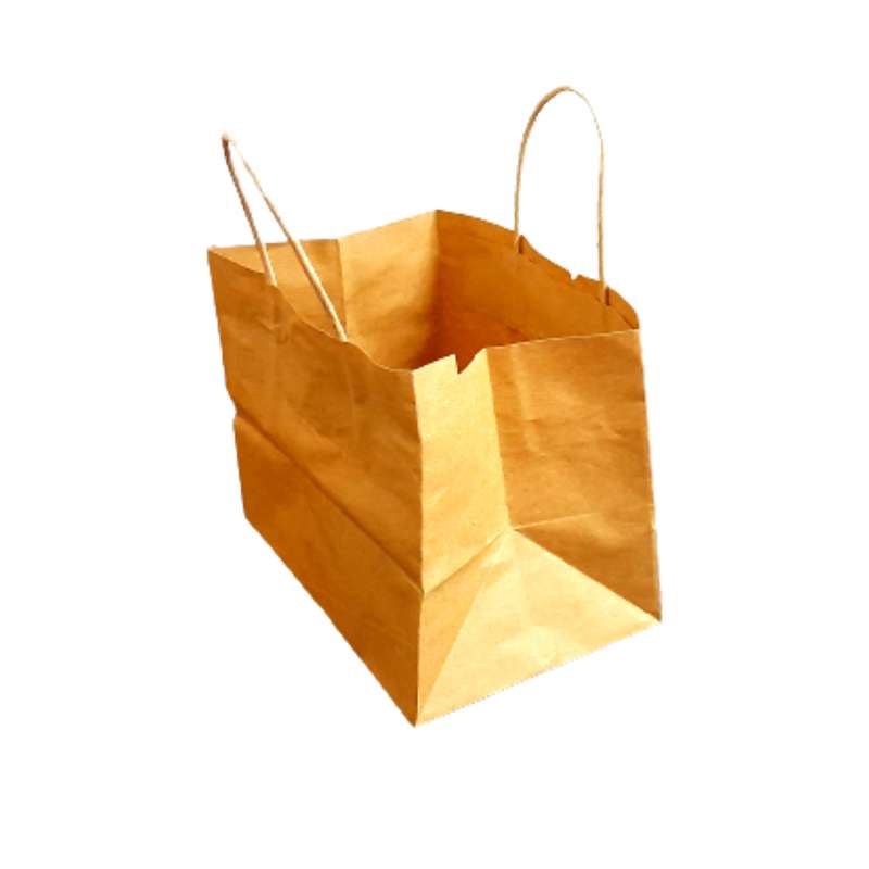 Brown Paper Sweet Box Bag With Handle - Pack of 25