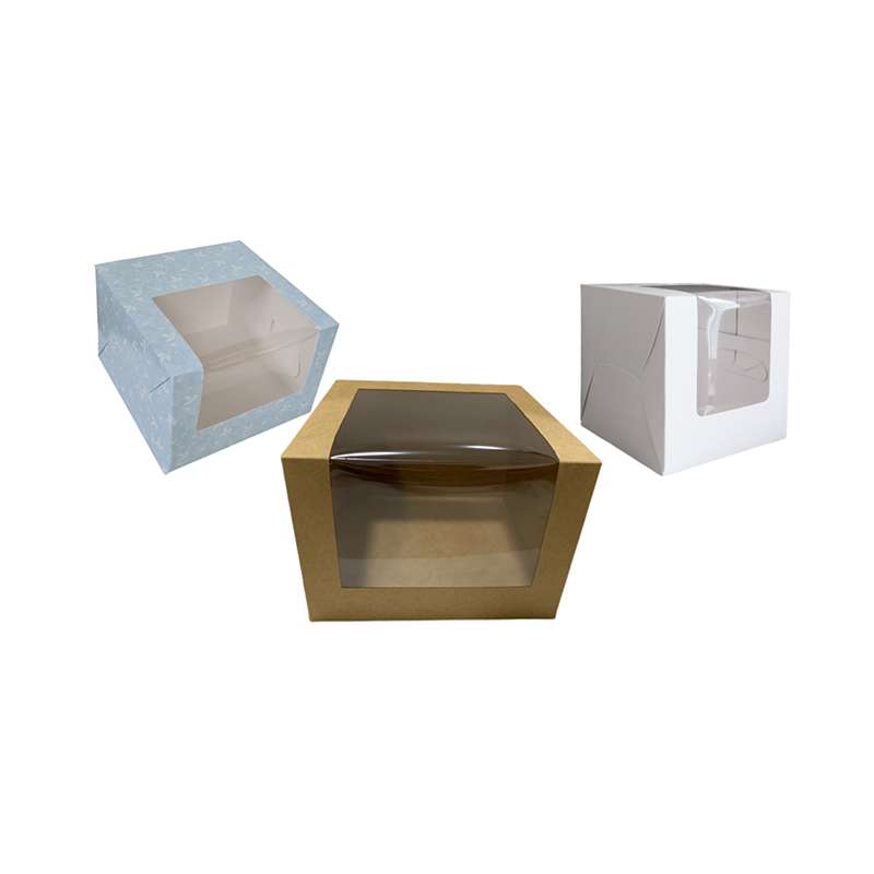L Shape Window Cake Boxes: White & Kraft | Durable Packaging