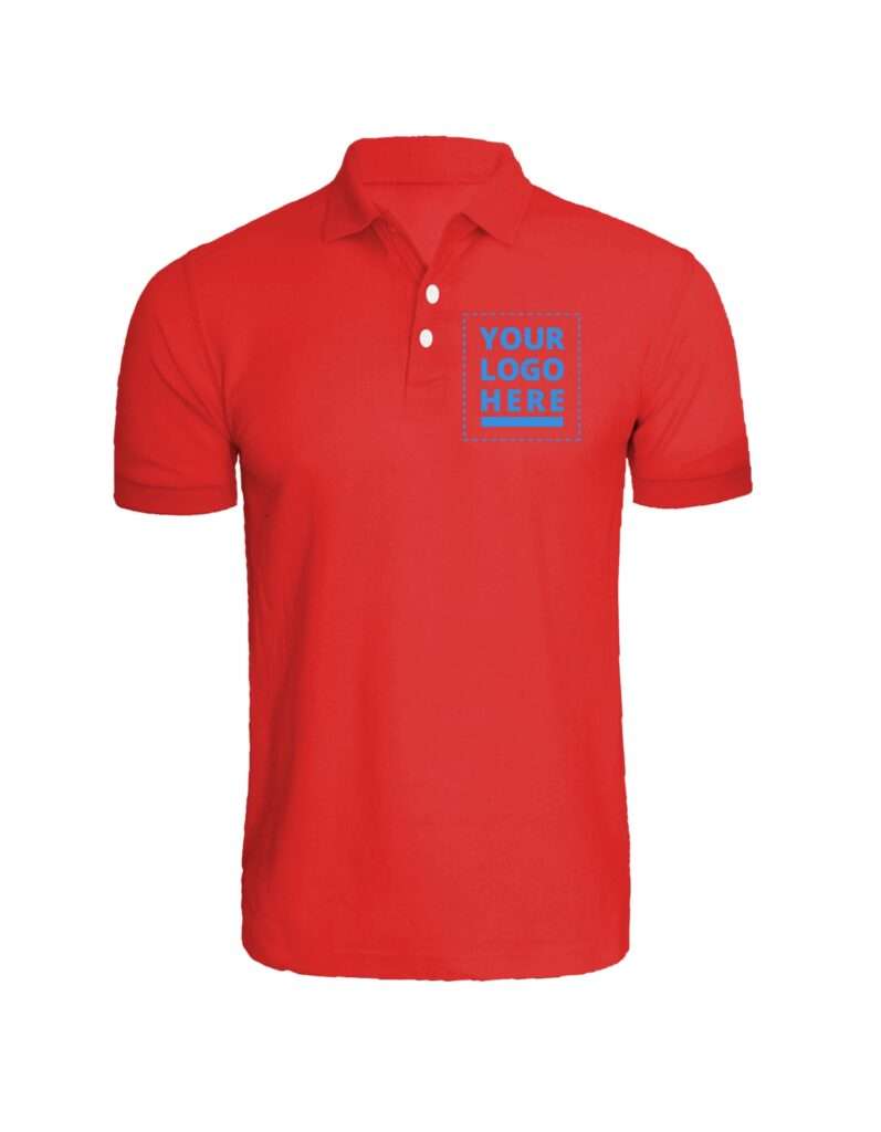 Polo Red T-Shirt for Men | Custom Logo Print