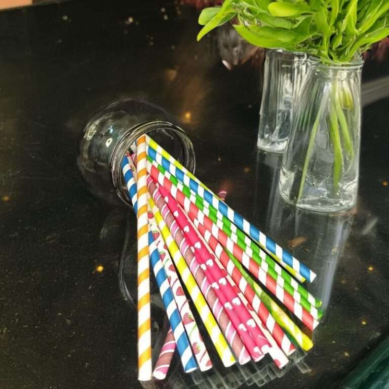 10mm Colorful Straws - 50-Piece Packet of Colored Paper Straws