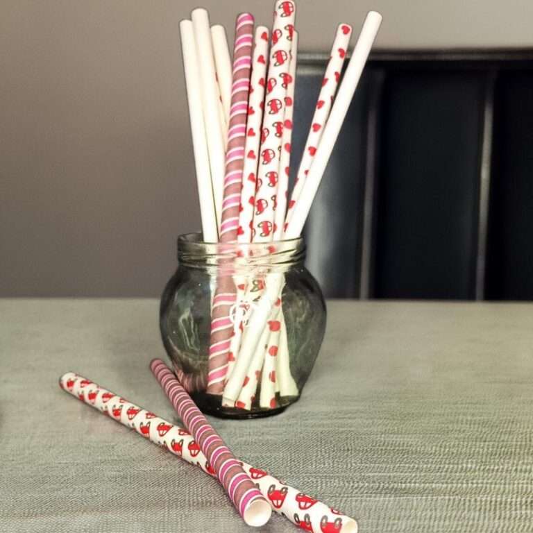 10mm Colorful Straws - 50-Piece Packet of Colored Paper Straws